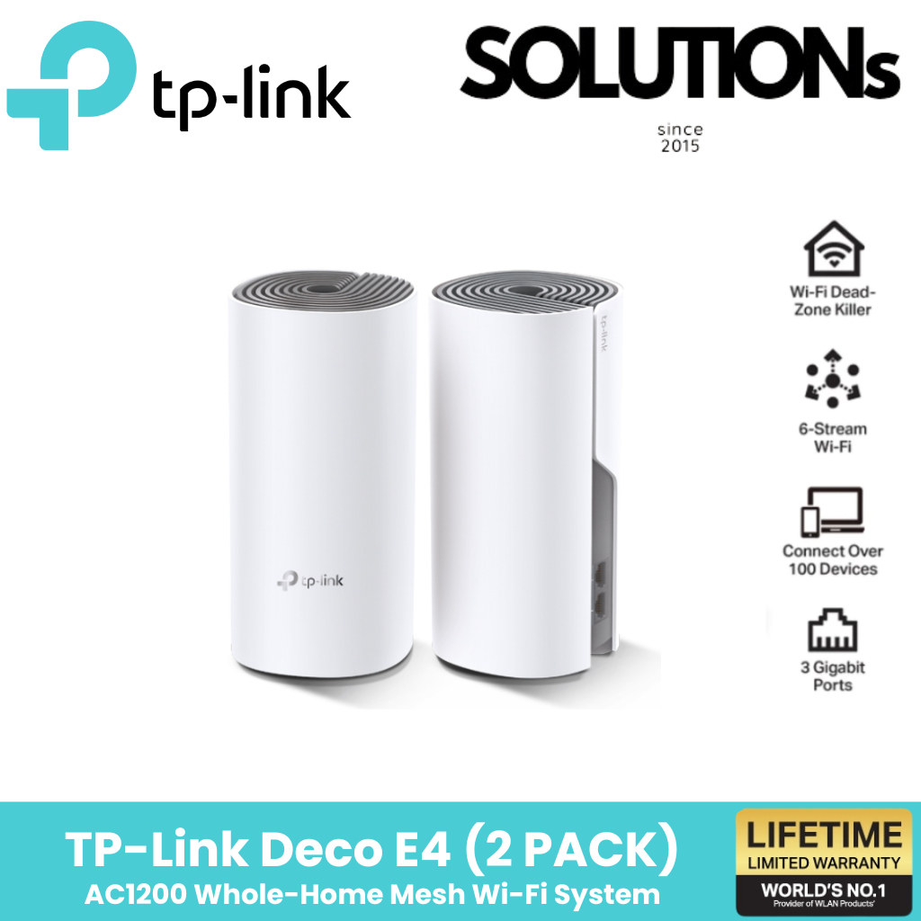 TP-LINK Deco E4(2-pack) AC1200 Whole Home Mesh Wi-Fi System | Shopee ...