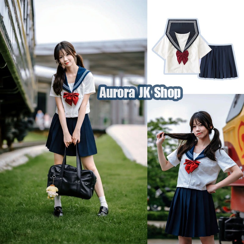 #Aurora# กระโปรงยูนิฟอร์ม JK ชุดกะลาสีเรือญี่ปุ่น กระโปรงสูท สไตล์มหาวิทยาลัย S-2XL | Shopee ...