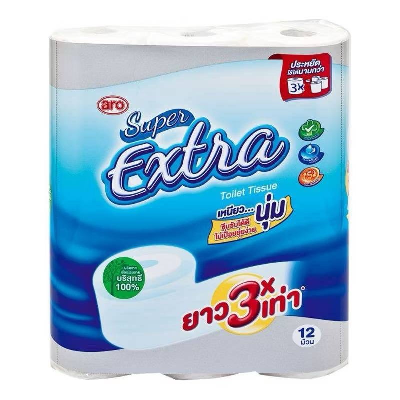 กระดาษชำระ ซุปเปอร์เอ็กซ์ตร้า aro super extra เหนียวนุ่มคุ้มค่ายาวx3 ...