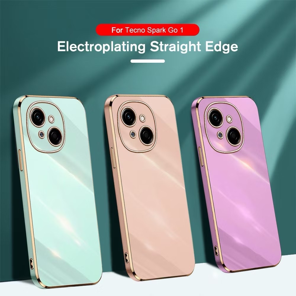 เคส สำหรับรุ่น Infinix Spark go 1 ขอบทอง เงา ฝาหลัง แบบนิ่ม สีสวย สี ...