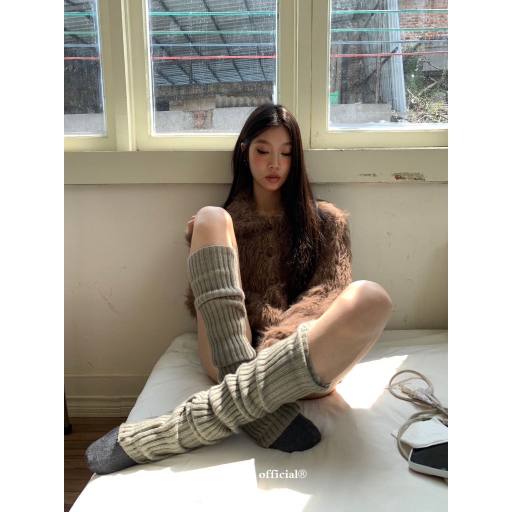 Fortunee ปลอกขาถักแฟชั่นจากfortunee สไตล์ Y2K สำหรับสามแซ่บ ฤดูใบไม้ ...