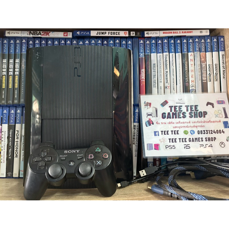 PS3 super slim500gb สายมืด hen+multiman ลงเกมไว้เต็มจุพร้อมเล่นมีบอลpes ...