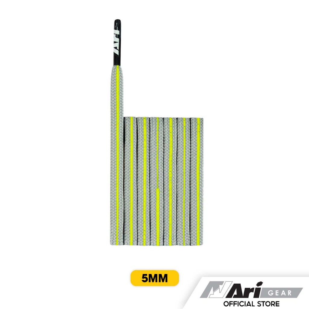 ARI WINTER 2024 SHOELACES - 5MM - GREY/NEON GREEN เชือกรองเท้า อาริ วิน ...