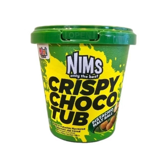 Nims Pistachio Malt Ball Choco tub 140g ใหม่ โกโก้บอล มอลต์ ขนมข้าวพอง ...