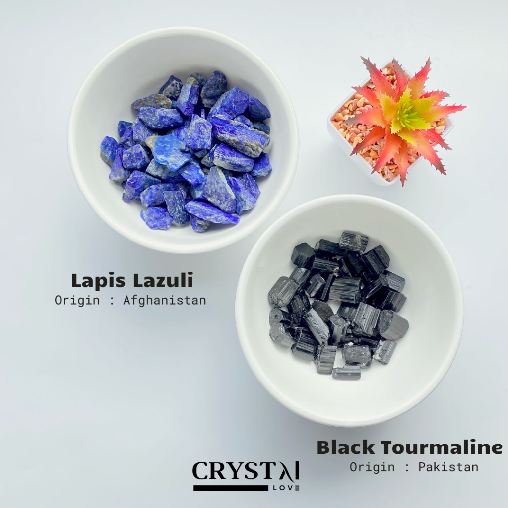 หินธรรมชาติแท้ Lapis Lazuli และ Black Tourmaline | Shopee Thailand