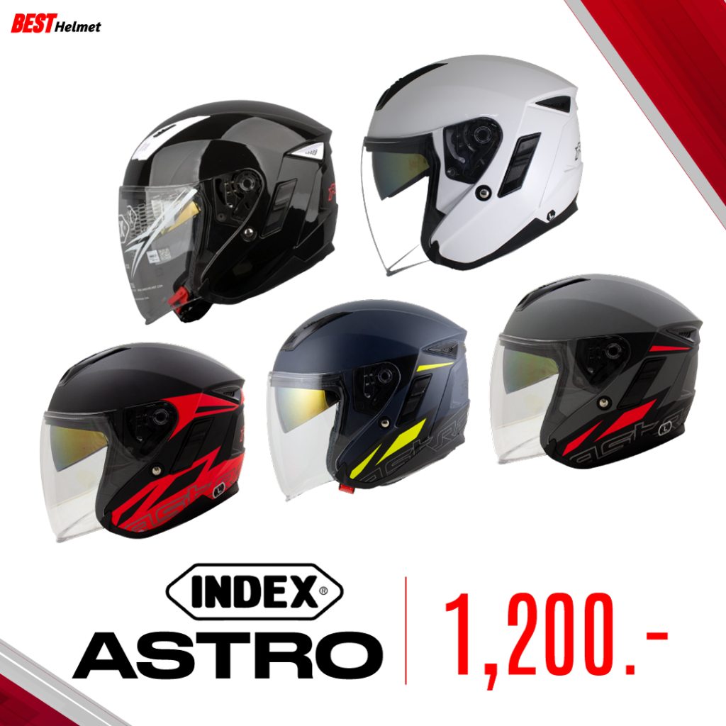 หมวกกันน็อคครึ่งใบ INDEX Astro ราคา 1200.- | Shopee Thailand