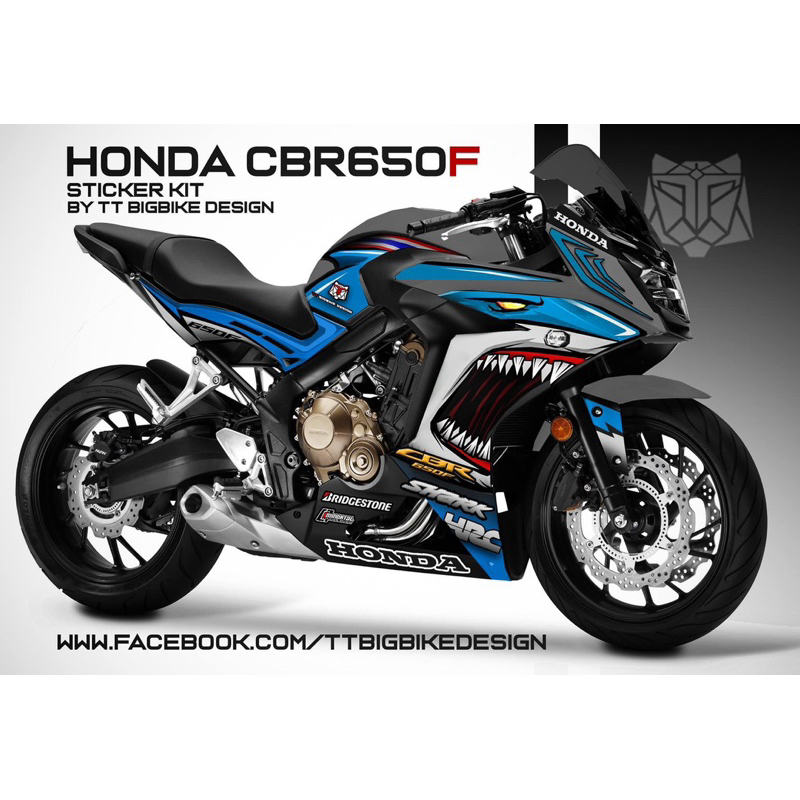 (Mr.AM) ชุดสติ๊กเกอร์ [เกรด Premium] Honda CBR650F (SHARK) | Shopee ...