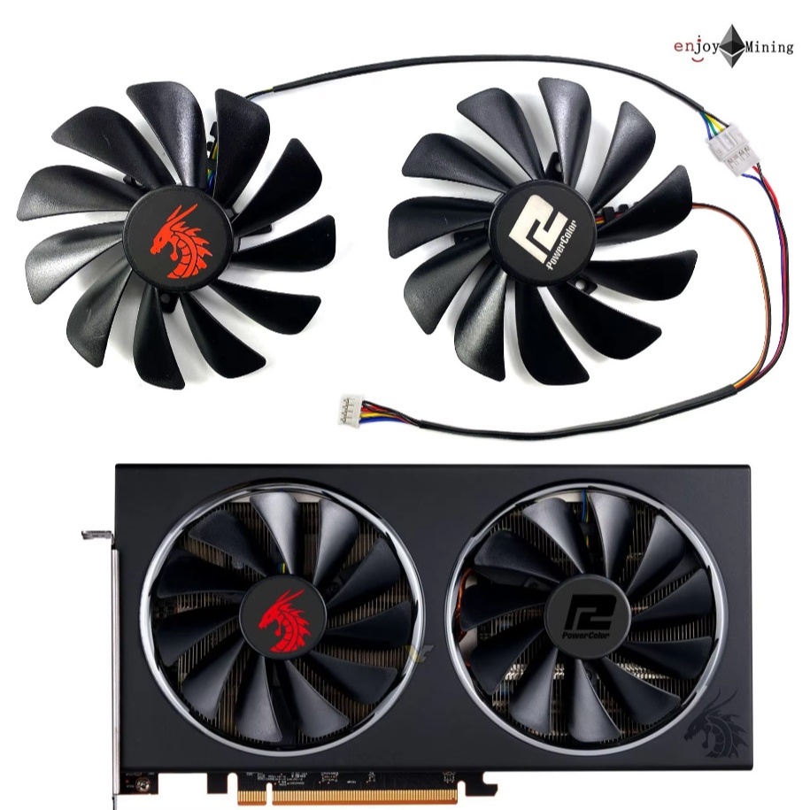 พัดลมการ์ดจอ POWERCOLOR RX5700XT 5700 5600XT Red Dragon V2 Red Dragon ...