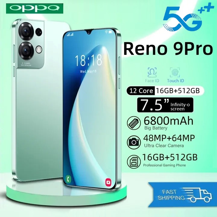 สมาร์ทโฟน OPP0 Reno 9 Pro หน้าจอ 7.5 นิ้ว Full Screen มือถือกล้อง 5G Wifi รับประกัน 1ปี สำหรับ ...
