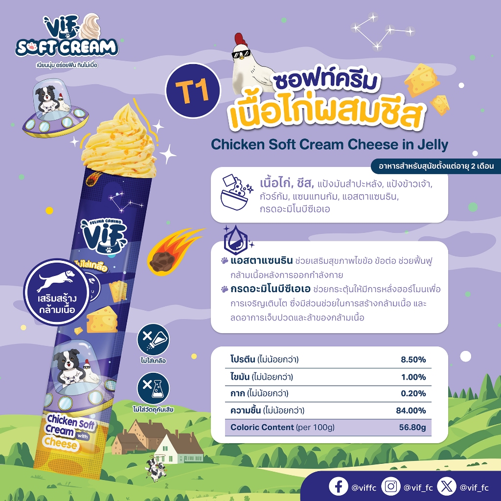 ถูกที่สุด! VIF Soft Cream ขนมสุนัขเลีย หมาเลีย ซอฟท์ครีม ไม่เติมเกลือ 15 กรัม x 5 ซอง (ไม่มี ...