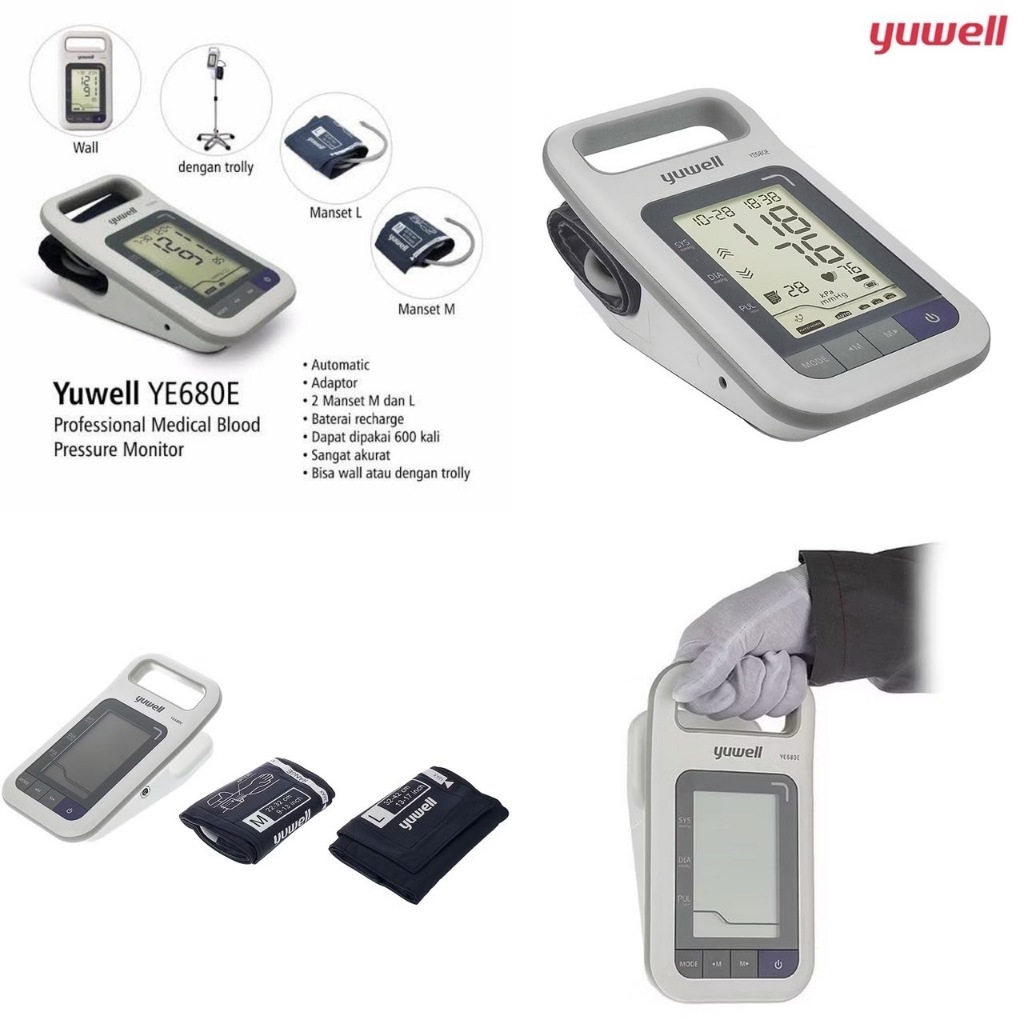 🌟รับประกันเครื่อง 5 ปี 🌟เครื่องวัดความดันโลหิตดิจิตอล แบบล้อเลื่อน YUWELL YE680E | Shopee Thailand