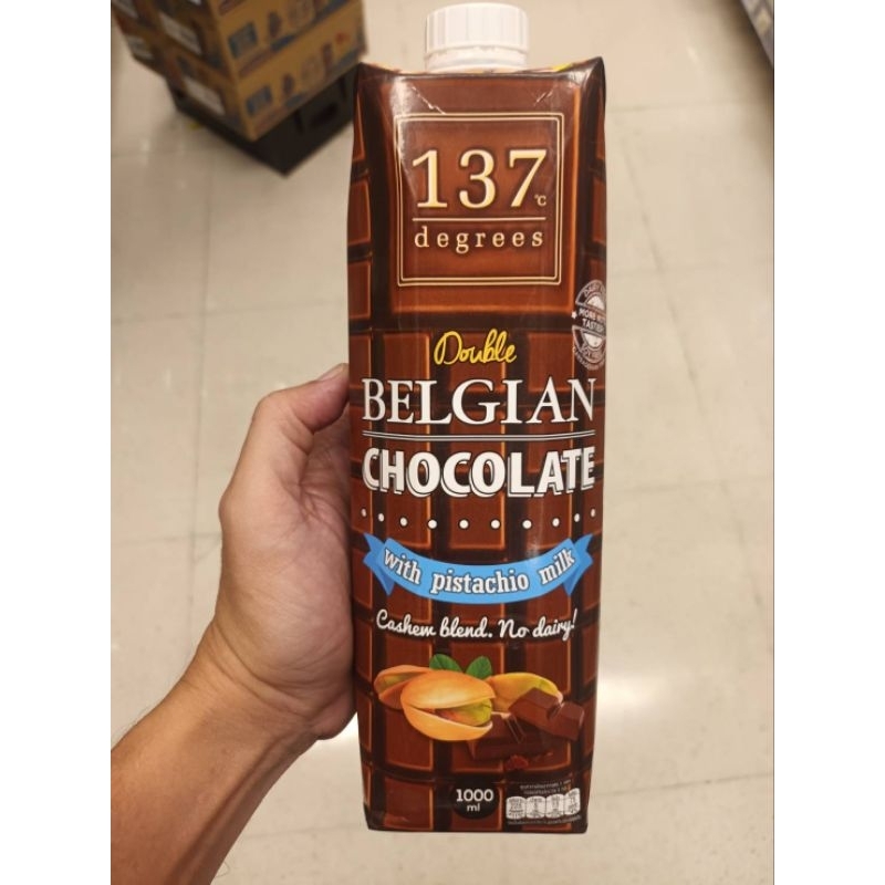 137 Degrees double Belgian chocolate With Pistachio Milk 1000g.น้ำนมพิส ...