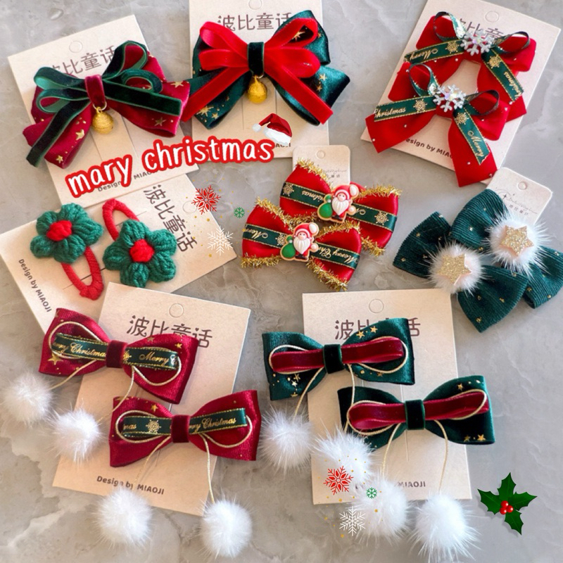 KM02 กิ๊บคริสต์มาส กิ๊บสีแดง อุปกรณ์ตกแต่งผม สินค้าพร้อมส่ง | Shopee ...