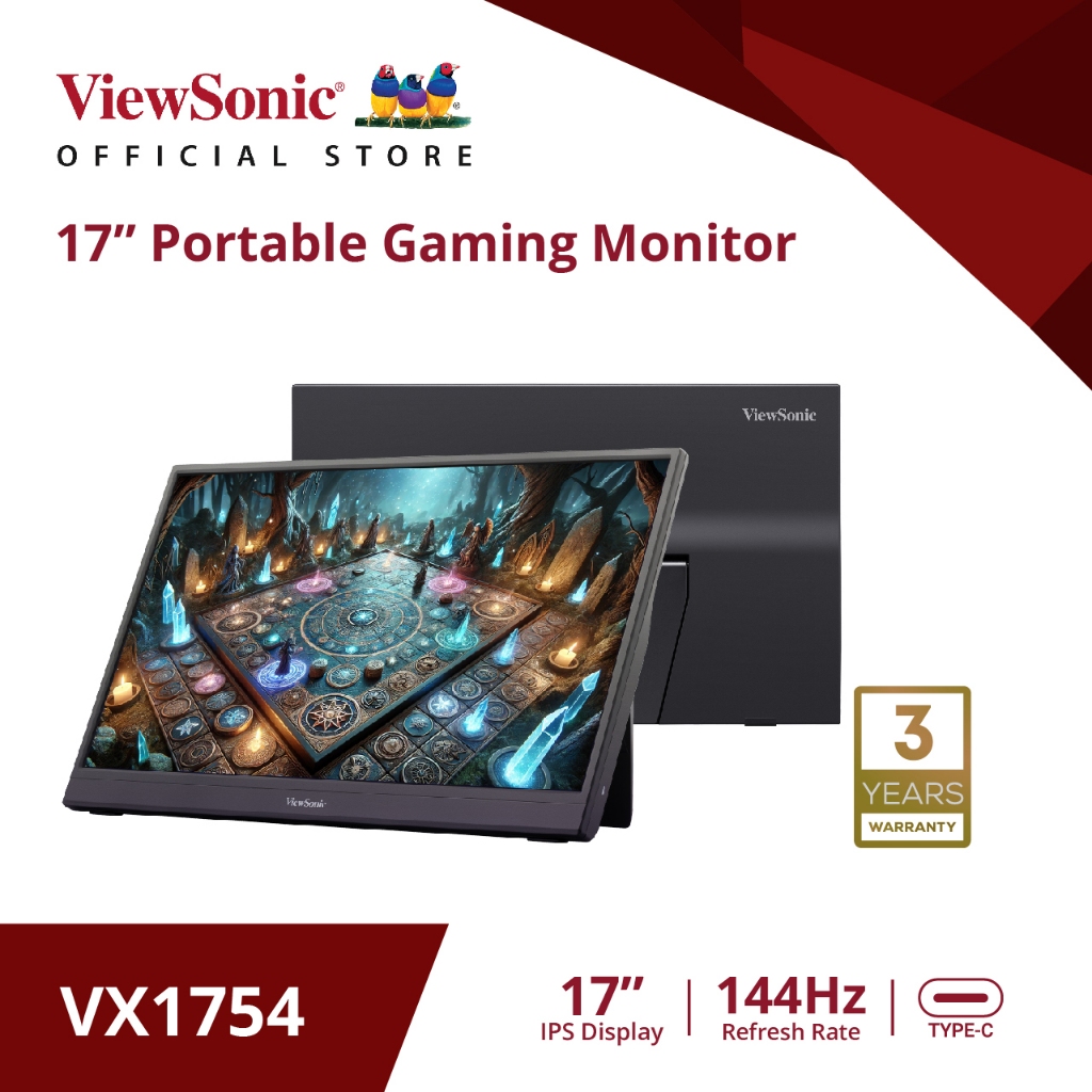 Viewsonic Portable Gaming Monitor VX1754 17" / Full HD / 144 Hz / IPS ...