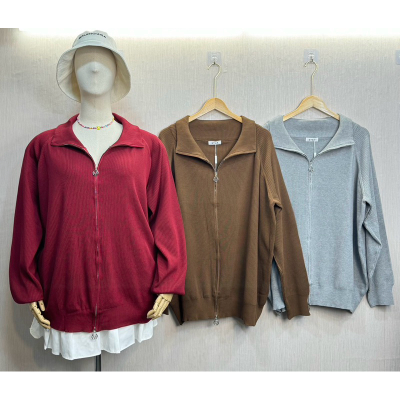 เสื้อไหมพรมผ้าร่องแขนยาวซิปหน้ารูด 2 ทางS295 สำหรับผู้หญิง - Women ...