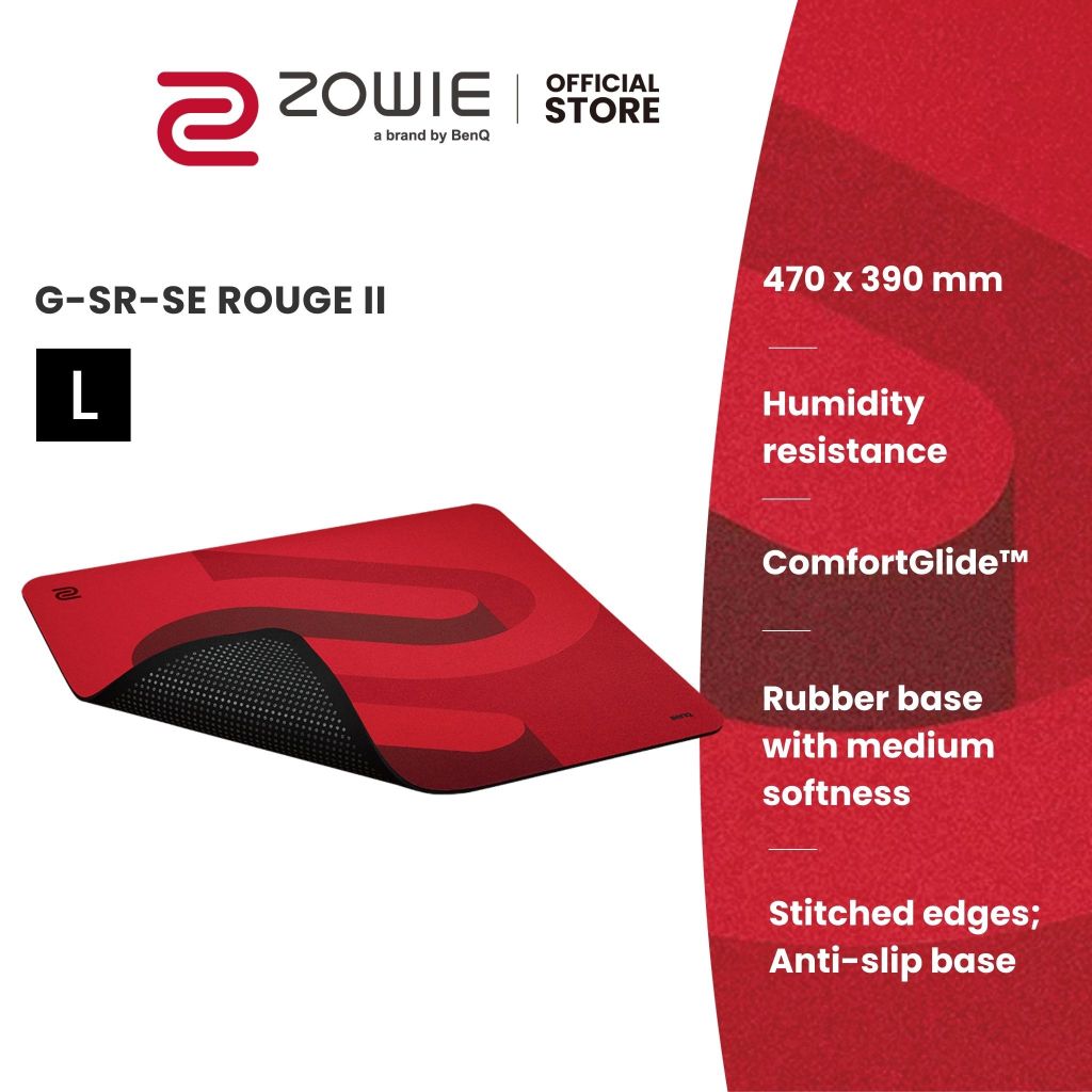 ZOWIE G-SR-SE ROUGE II Gaming Mouse Pad แผ่นรองเมาส์พิมพ์ลาย ขนาด L/ใหญ่ (แผ่นรองเมาส์เกมมิ่ง ...