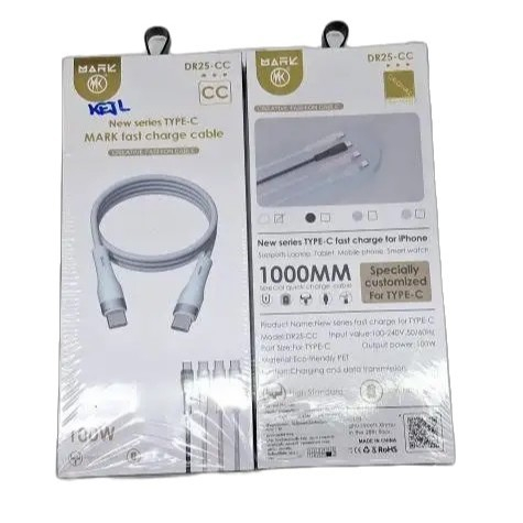 สายชาร์จเร็ว Type-C to Type-C 100W สายชาร์จ Fast Charge MARK รุ่น DR25 ...