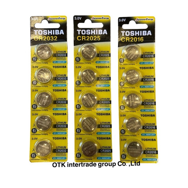 ถ่านToshiba CR2016/CR2025/CR2032 Lithium 3V แผง5ก้อน ของแท้(เลือกขนาด)ออกใบกำกับภาษีได้ | Shopee ...