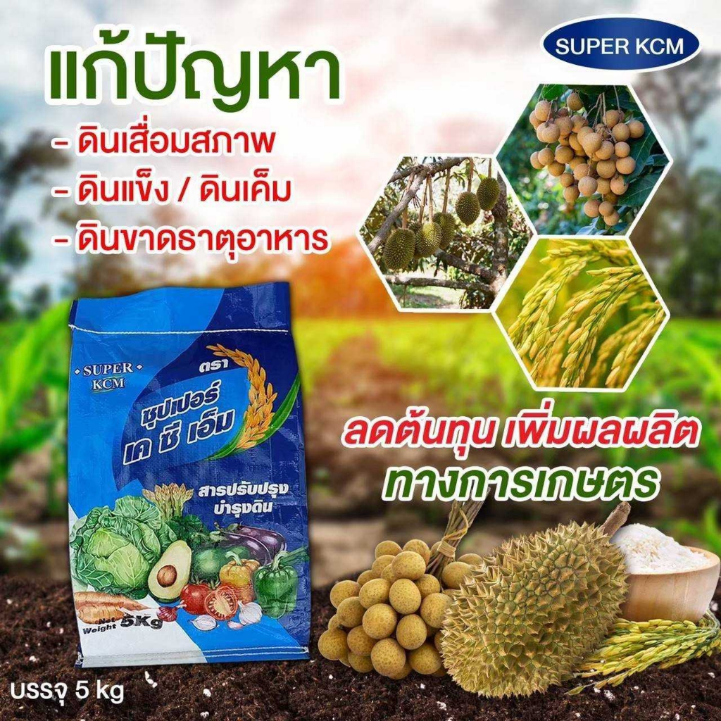 ซุปเปอร์ เคซีเอ็ม Super KCM ปรับปรุงดิน ปรับปรุงสภาพดิน บำรุงราก รากเน่า เสริมปุ๋ย มีแร่ภูเขาไฟ ...