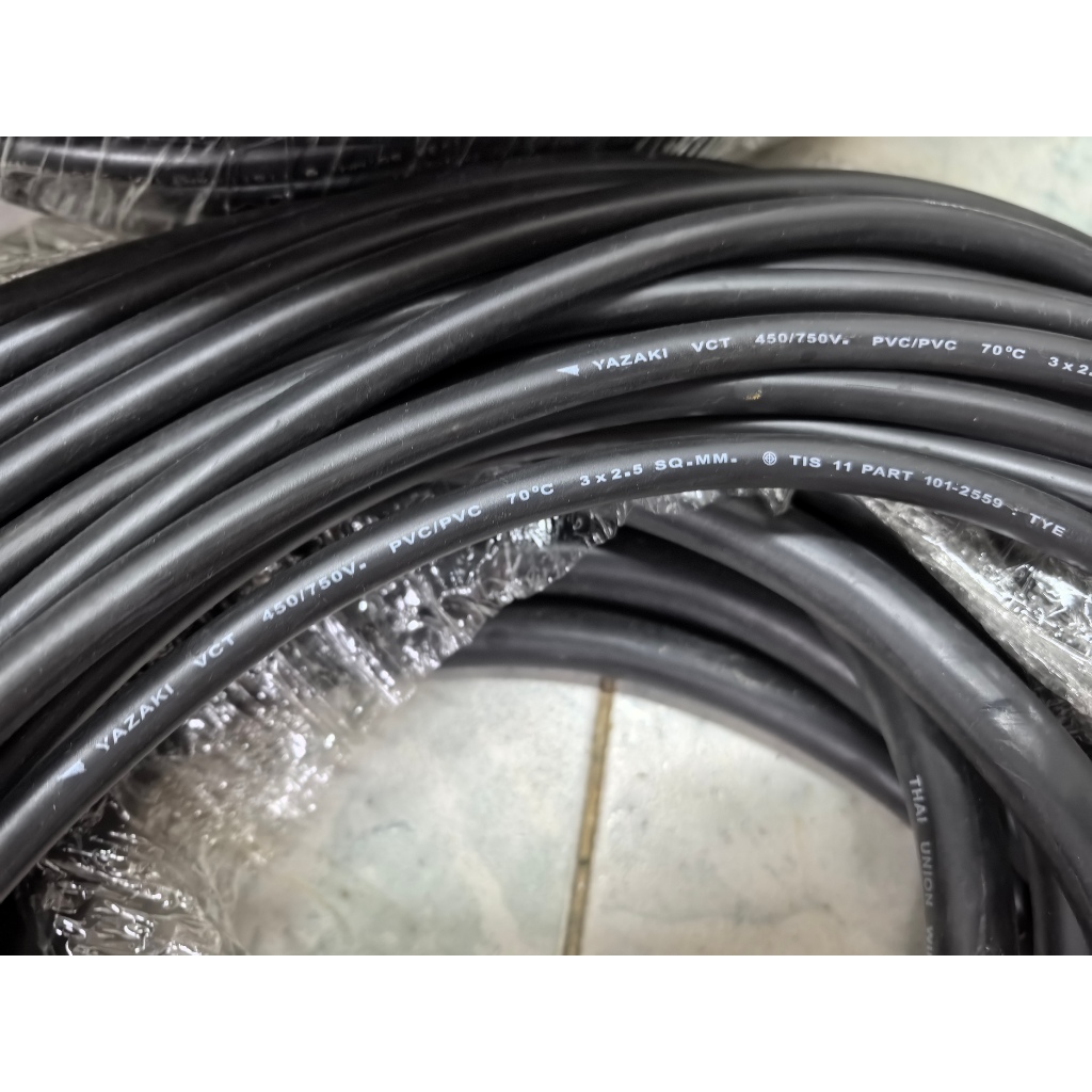 Thai Yazaki สายไฟ VCT 3x2.5 sqmm. ตัดยาว 10 เมตร | Shopee Thailand