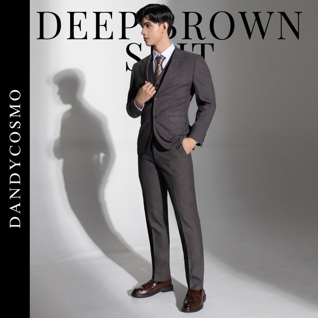 DANDY COSMO | ชุดสูท รุ่น Deep Brown Lined DANDY COSMO | Shopee Thailand