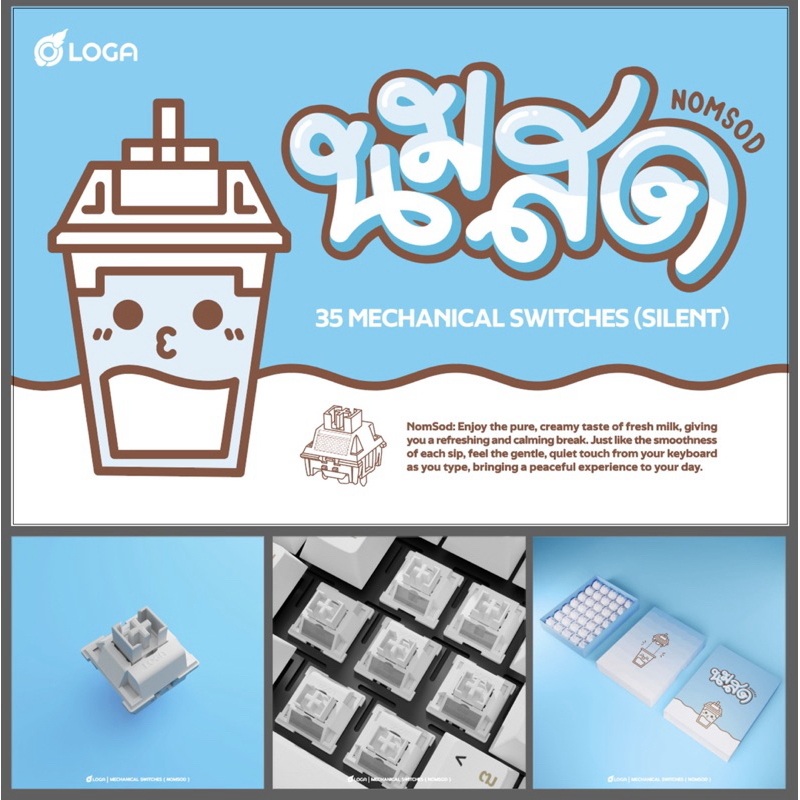 LOGA 35 MECHANICAL SWITCHES : NOM SOD (นมสด) > Linear Silent | Shopee ...