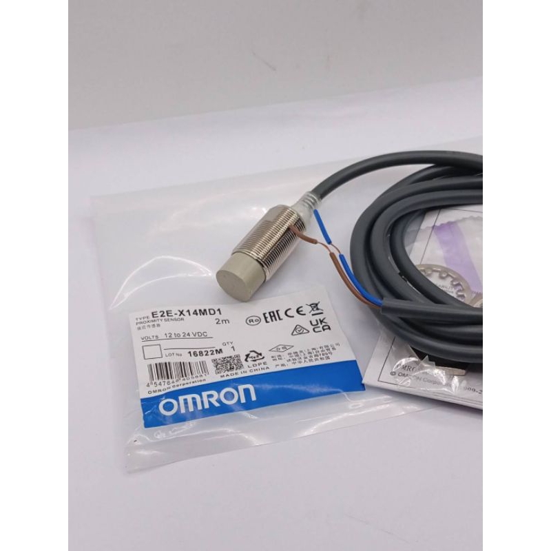 เซ็นเซอร์ E2E-X14MD1 2M Omron เกลียว M18 Proximity Sensors ชนิด NO ระยะการตรวจจับ 14mm พร้อมส่ง ...