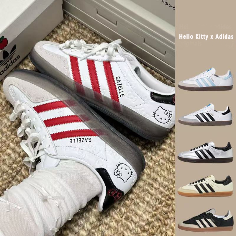 【ของแท้ 100% 】 ADIDAS x hello kitty Samba OG series รองเท้าผ้าใบ unisex ...