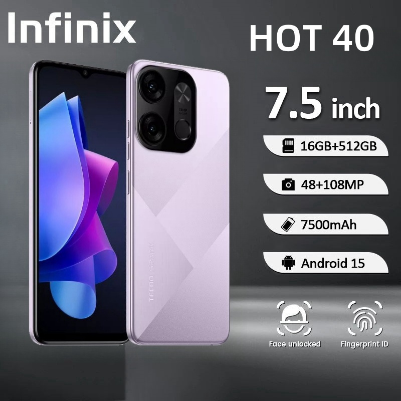 Infinix Hot40 สมาร์ทโฟน 16GB+512GB | ชิปประมวลผล Helio G81 | กล้องหลัก ...