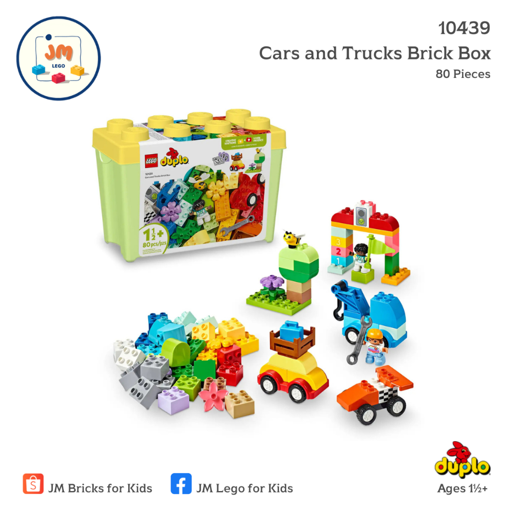LEGO Duplo 10439 Cars and Trucks Brick Box (80 Pieces) สำหรับเด็กอายุ ...