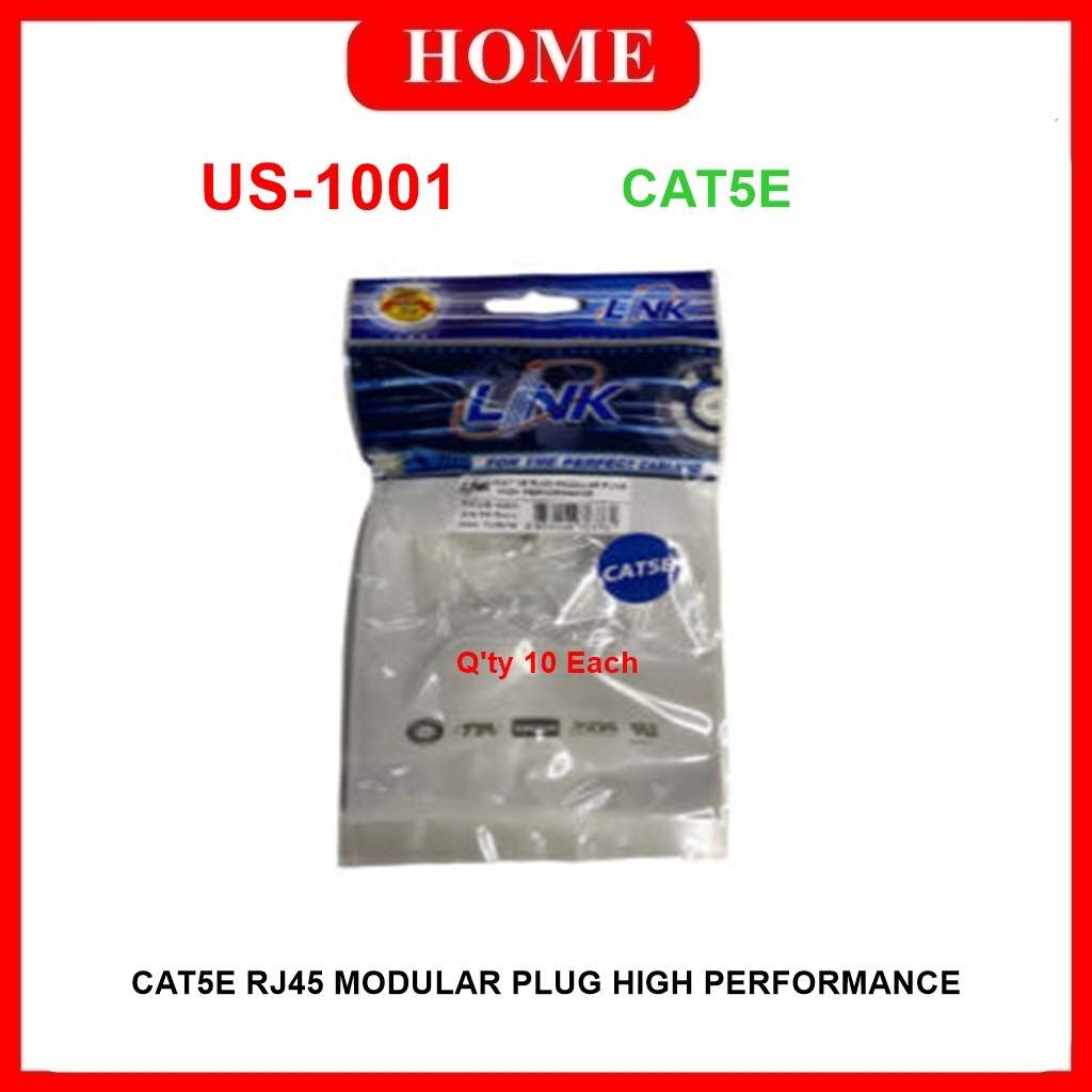US-1001 LINK หัวแลน RJ45 CAT5E (10ตัว/แพ็ค) | Shopee Thailand