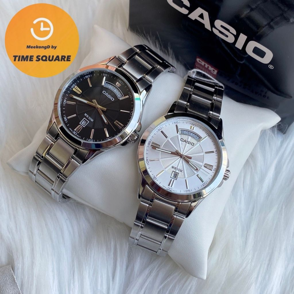 CASIO MTP-1381 หน้าปัด40มม. นาฬิกาชาย สายสแตนเลส กันน้ำ50เมตร เรืองแสง ...