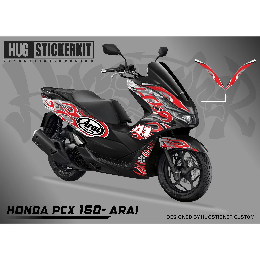 Hugsticker สติ๊กเกอร์ PCX 150 PCX 160 ลายไฟ (Arai Fire) | Shopee Thailand