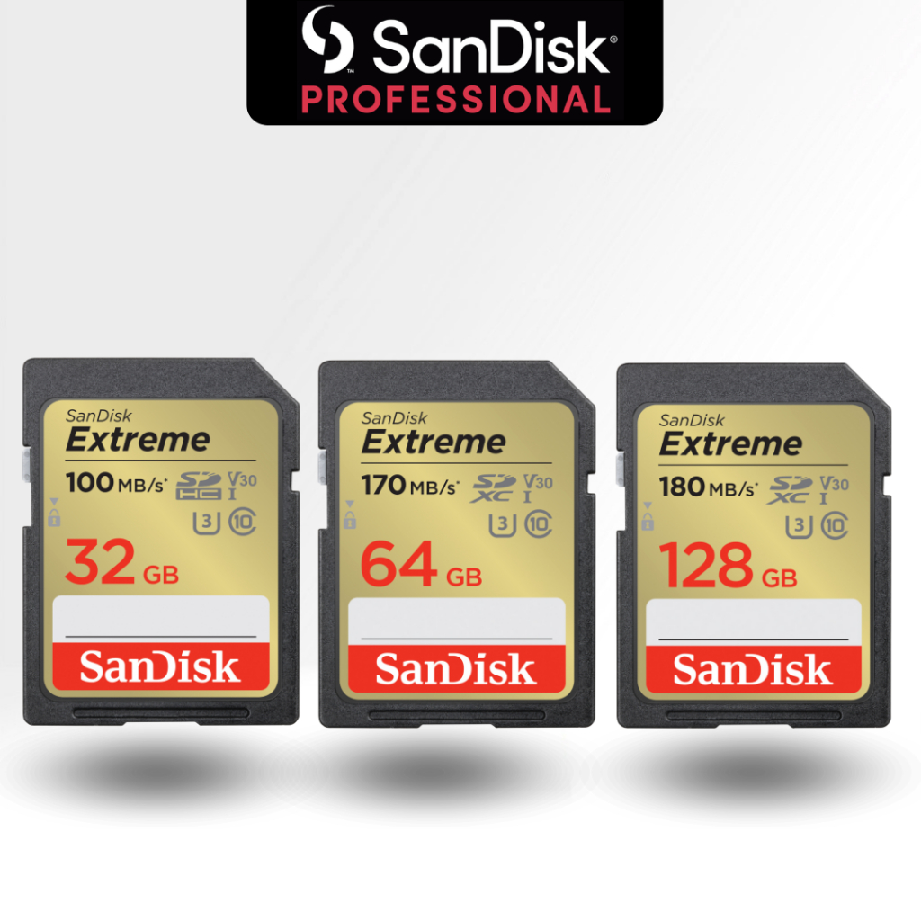 SanDisk Extreme SD Card SDHC / SDXC 32GB , 64GB , 128GB เมมโมรี่การ์ด ...