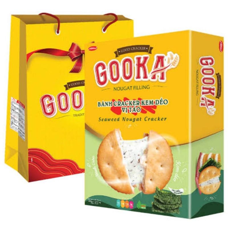 แครกเกอร์ครีม รสสาหร่าย 360 กรัม Goodka Nougat filling Crackers ...