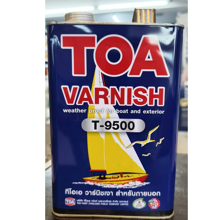 น้ำยาเคลือบไม้ TOA วานิชเงา T-9500 เงา สำหรับภายนอก ขนาดแกลลอน สีทาไม้ สีเคลือบไม้ เคลือบเงา ...
