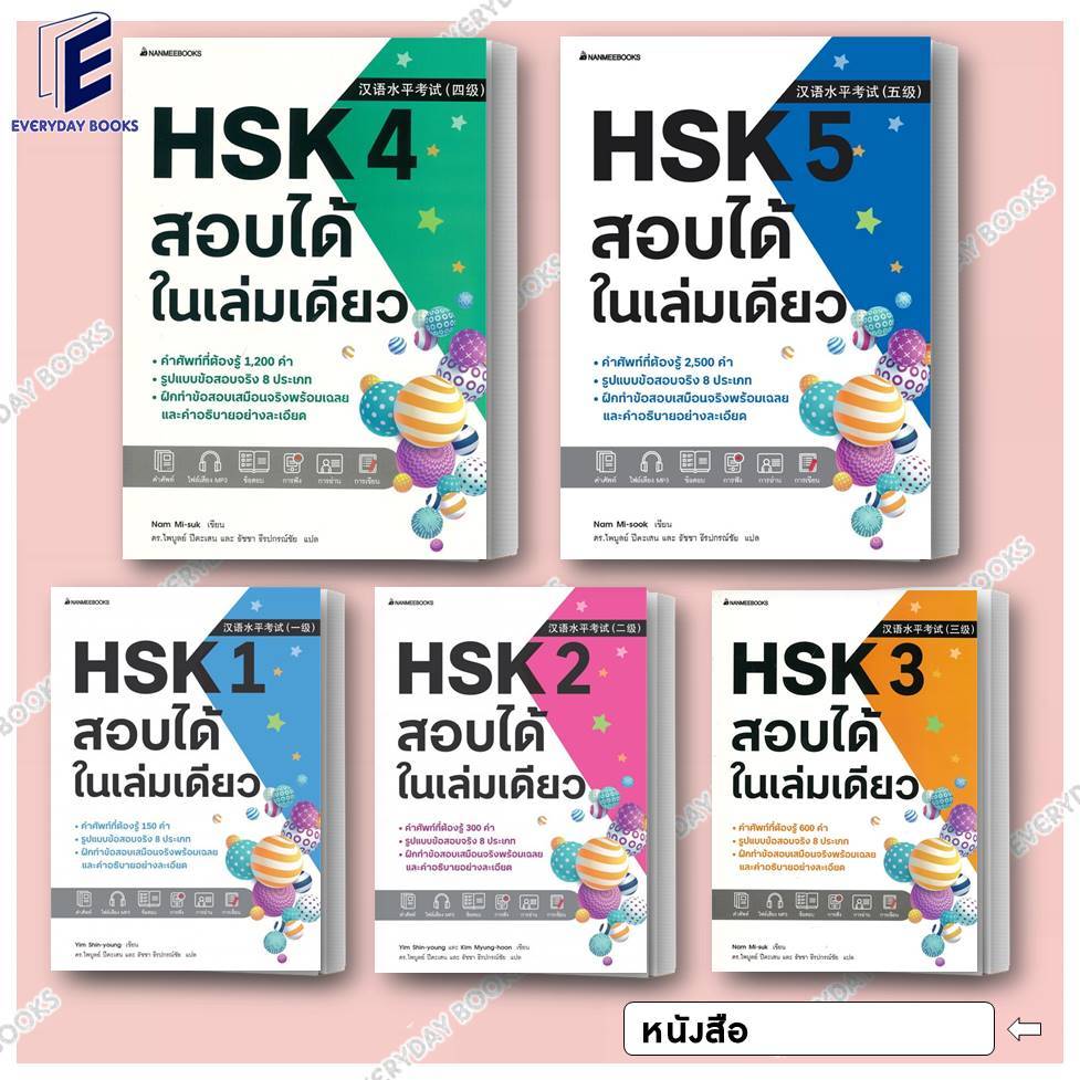 พร้อมส่ง หนังสือ HSK 1-5 สอบได้ในเล่มเดียว แยกเล่ม สอบภาษาจีน สอบHSK เรียนจีน เรียนภาษาจีน ...