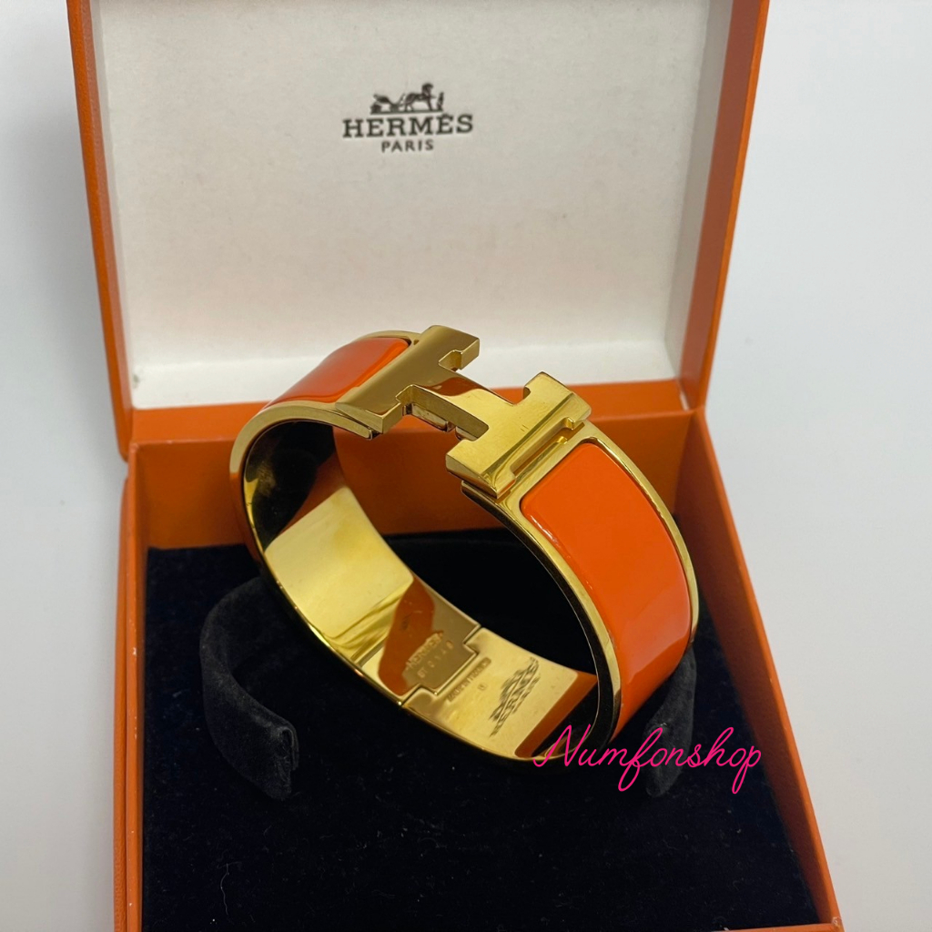 Hermes Clic Clac H Orange GHW Size PM มือสองสภาพดี | Shopee Thailand