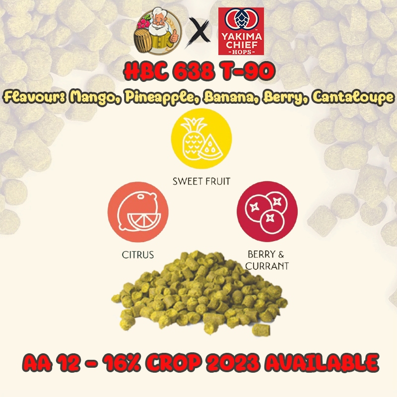 HBC 638 (US) PELLET HOPS (T90) Crop 2023 Beer Hops Hops เบียร์ ฮอปส์ทำ ...