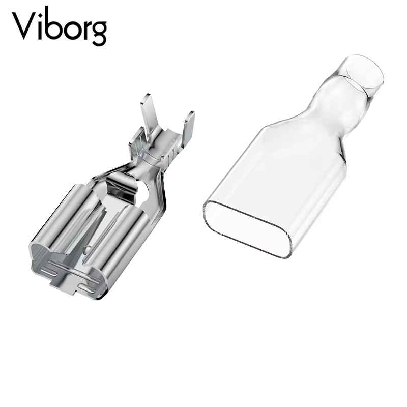 หางปลาแบบเสียบ Viborg Female Blade Connectors Rhodium Plated 6.3 / 4.8 ...