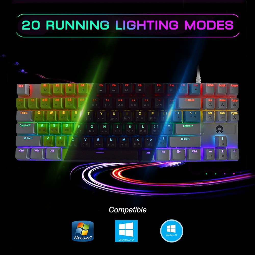OKER คีย์บอร์ด คีบอร์ดเกมส์มิ่ง มีไฟ RGB OKER GAMING KEYBOARD MIXED ...