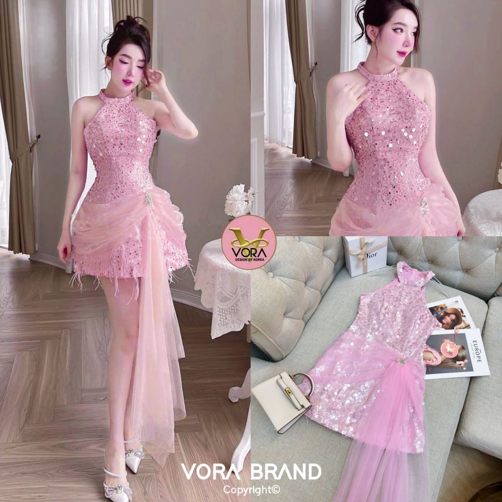 VORA Dress สั้น แขนกุดคล้องคอ(*สอบถามสต๊อกก่อนกดสั่งน๊า) | Shopee Thailand