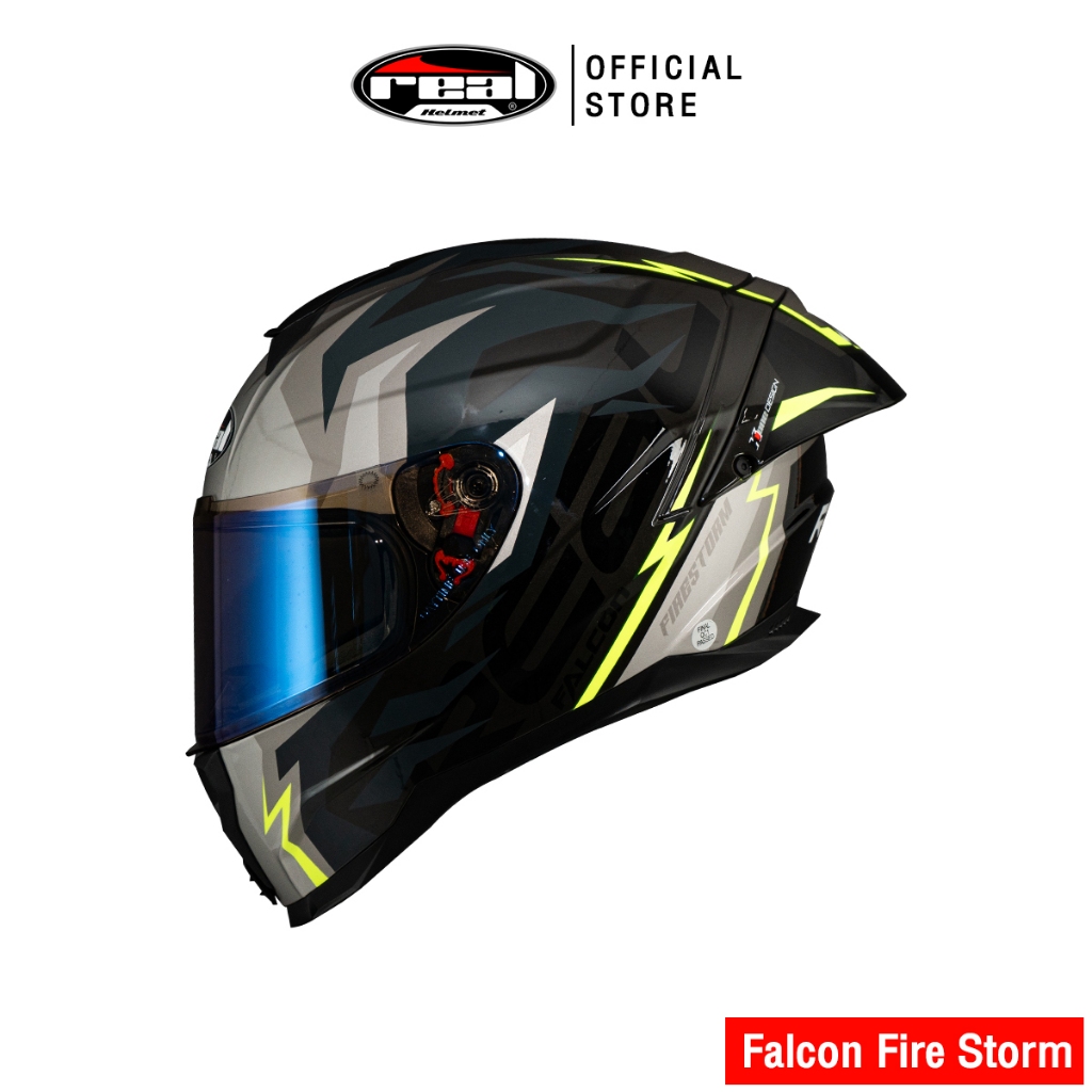 Real Helmets - หมวกกันน็อคเต็มใบ หมวกกันน็อค Falcon Fire Storm | Shopee ...