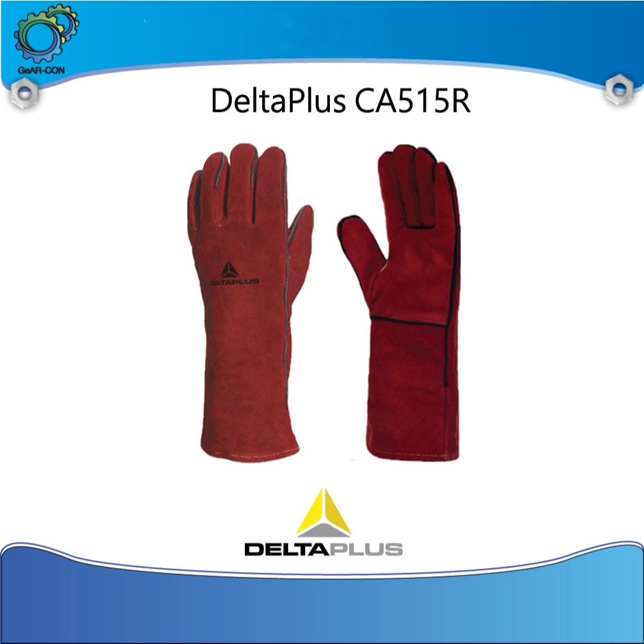 ถุงมือหนังวัว ช่างเชื่อม งานเชื่อม ทนความร้อนสูง Deltaplus Length 35 cm ...
