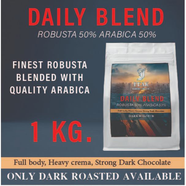 DAILY BLEND 1 KG 50% ROBUSTA 50% ARABICA DARK ROASTED | Shopee Thailand