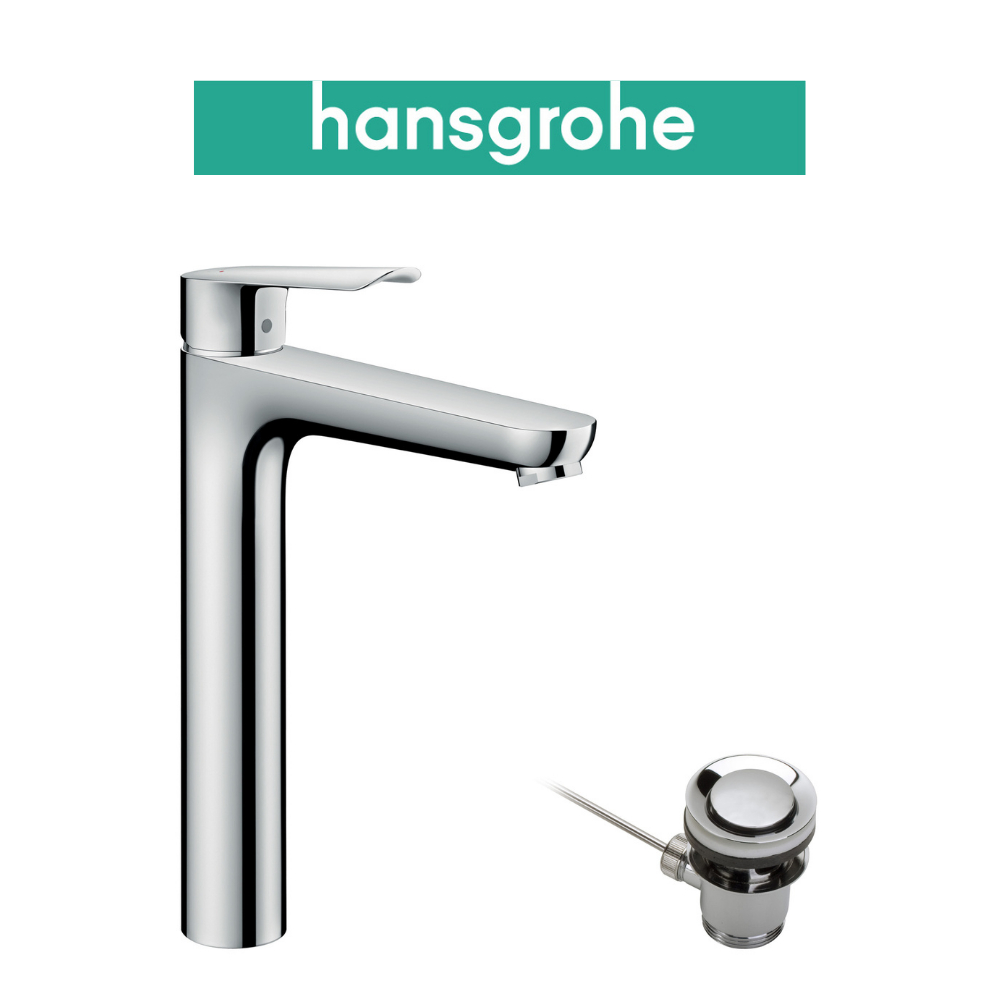 Hansgrohe Logis E ก๊อกผสมอ่างล้างหน้า 230 มม. แบบก้านโยก พร้อมสะดืออ่างแบบ Pop-up รุ่น ...