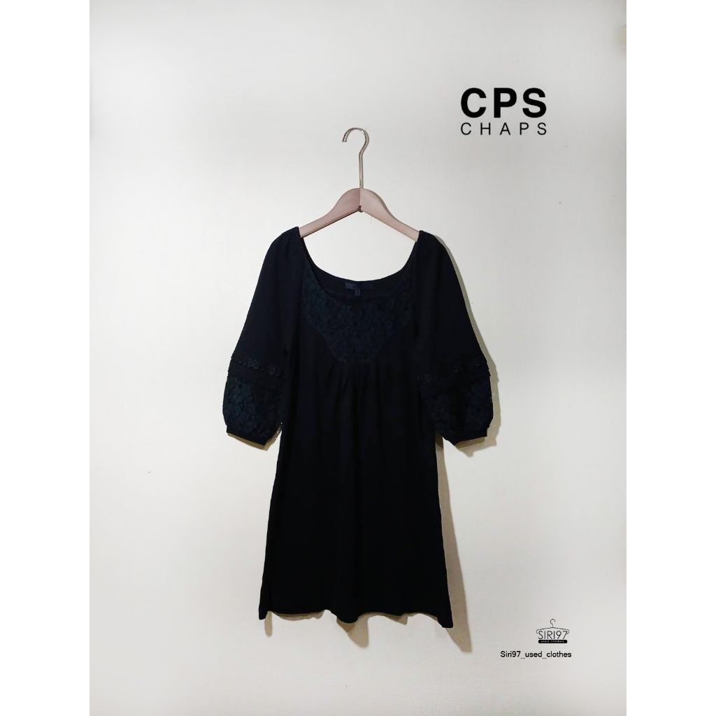 ชุดเดรสแขน3 ส่วน Cps สีดำ รอบอก 32-37 ยาว 33 ไหล่กว้าง16.5 รอบเอว 38-42 ...