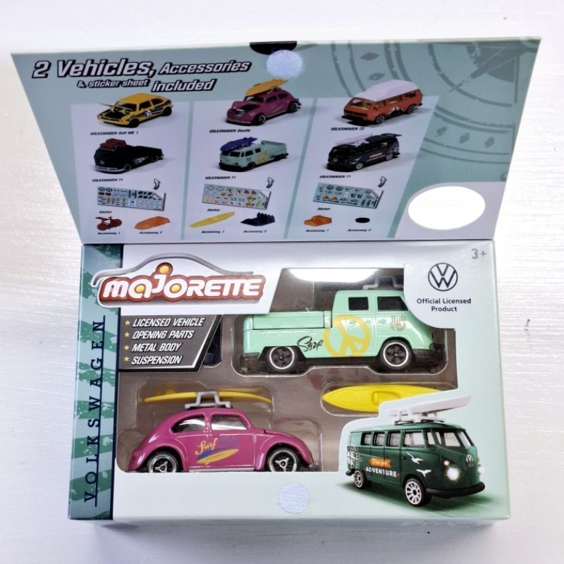 Majorette Volkswagen box set ในกล่องมี 2คัน พร้อมAccessories และสติกเก ...