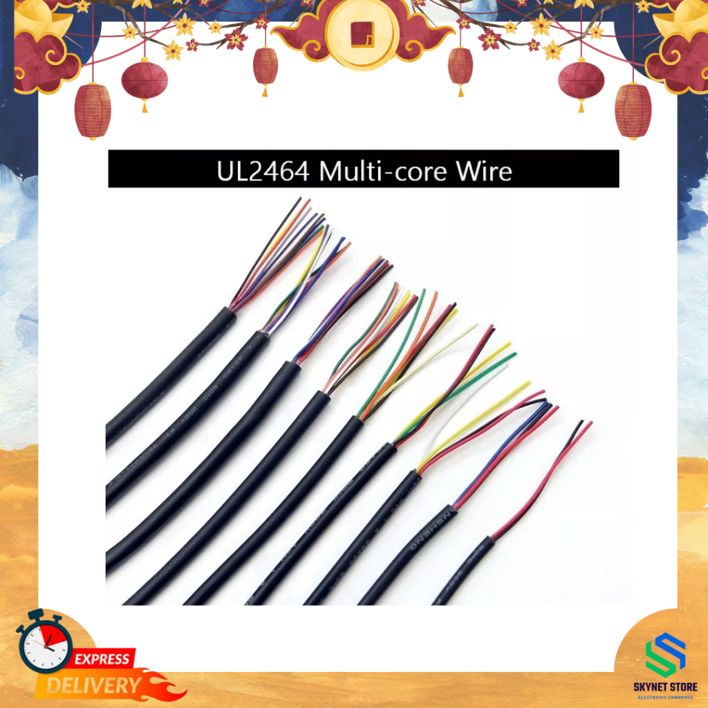 UL2464 Sheathed Wire Cable 24AWG Channl Audio Line 2 3 4 Core Flexible Insulated Soft Copper ...