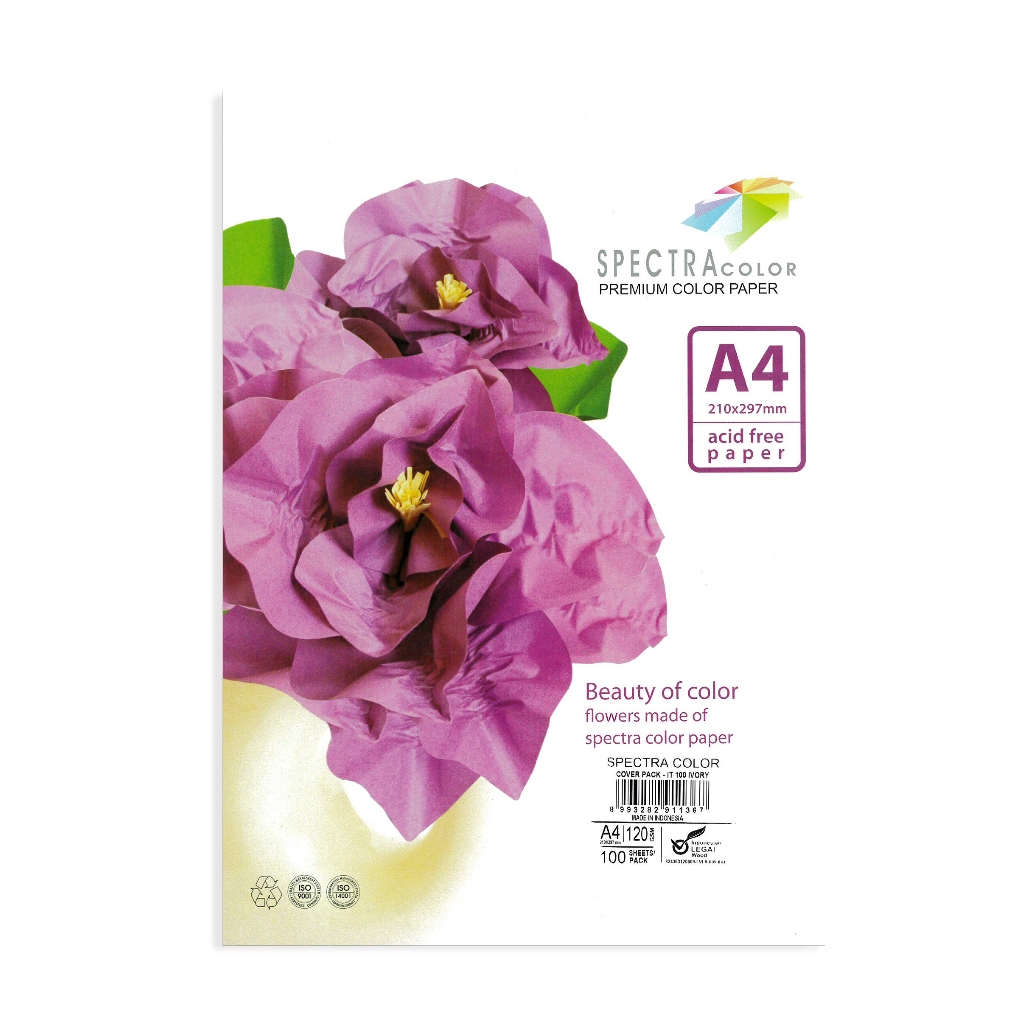 Spectra กระดาษสี กระดาษการ์ดสี A4 100 แผ่น/แพ็ค 120 แกรม กระดาษทำปก ...